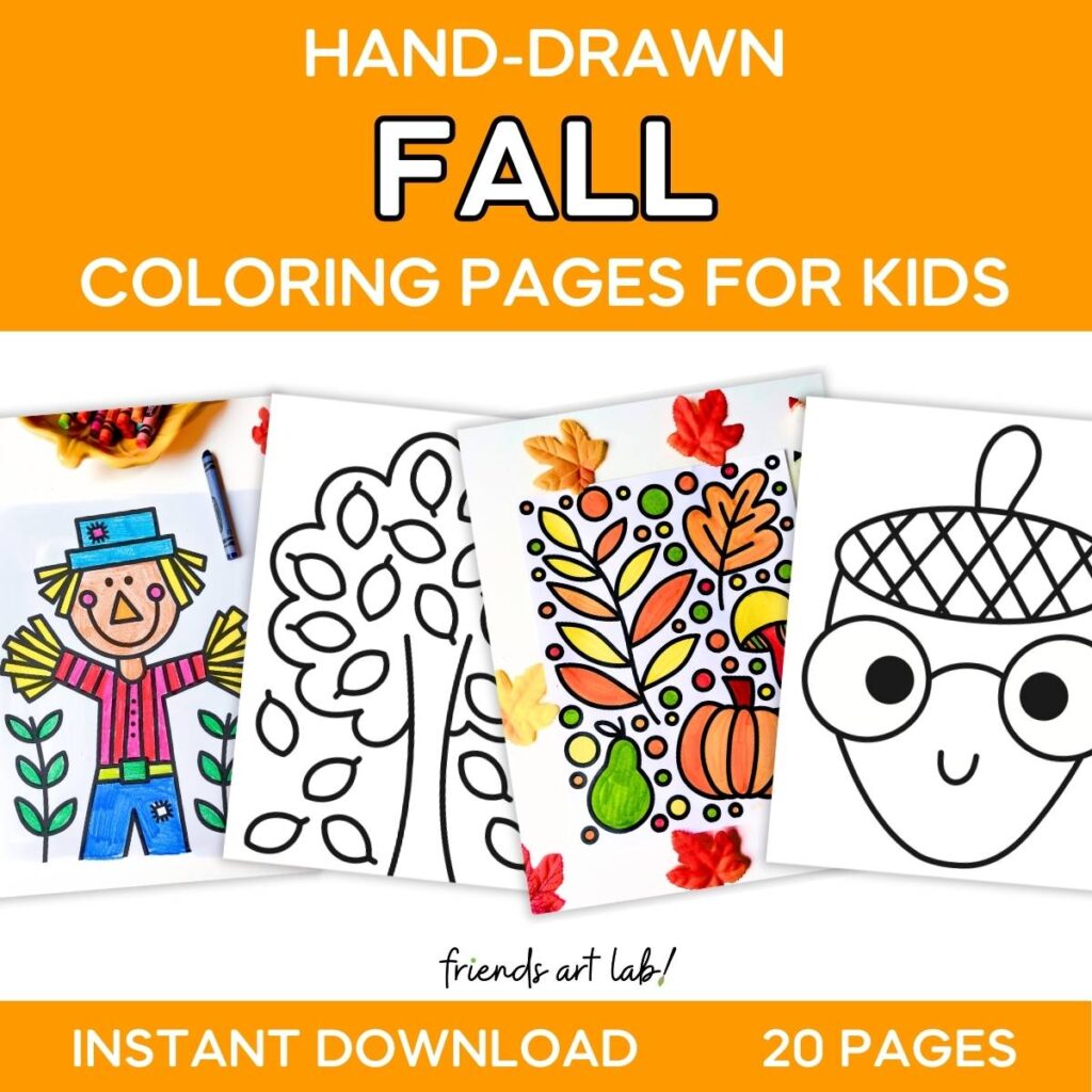 Hand-Drawn Fall Coloring Pages for Kids - Friends Art Lab