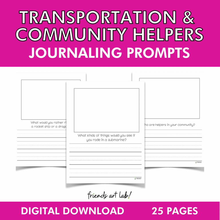 25 Transportation & Community Helper Journaling Prompts For Kids ...