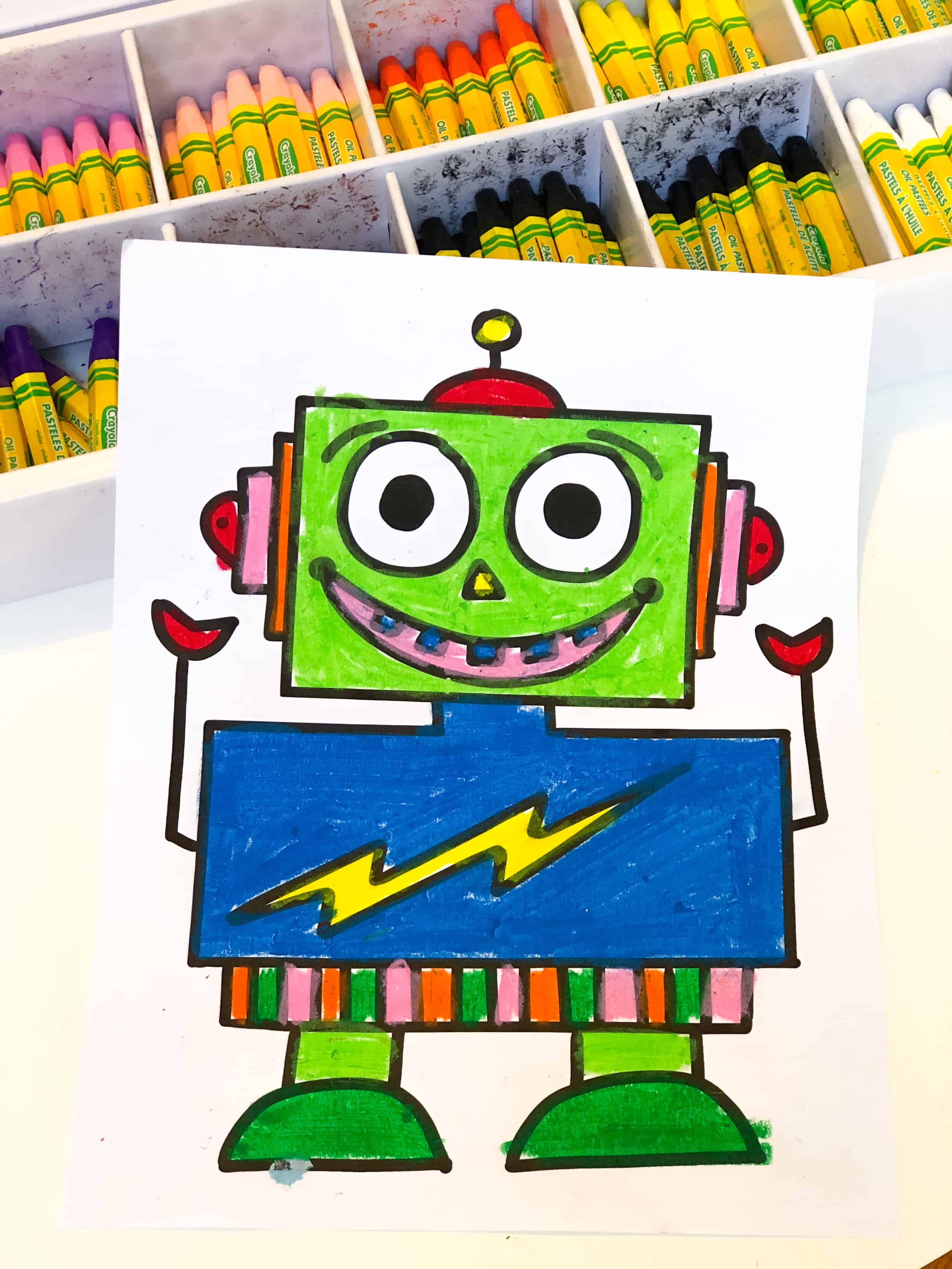 Hand-Drawn Robot Coloring Pages for Kids - Friends Art Lab