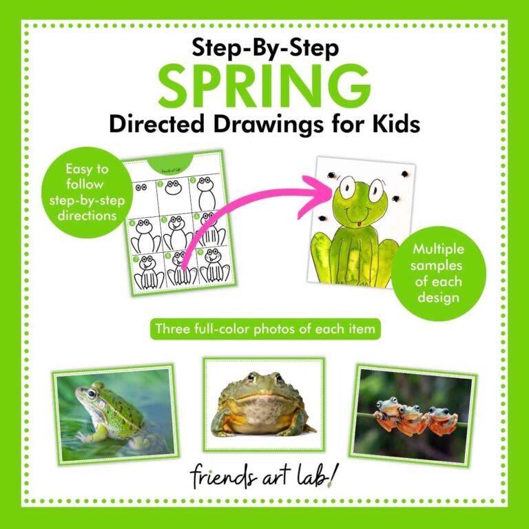 Spring Directed Drawings for Kids - Friends Art Lab