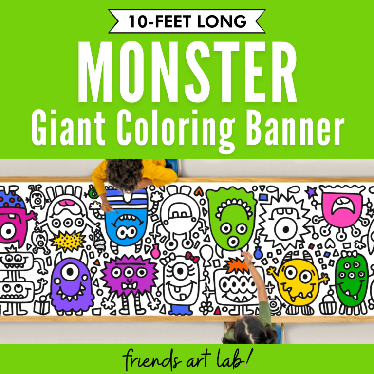 GIANT 10-Foot Monster Coloring Page Banner