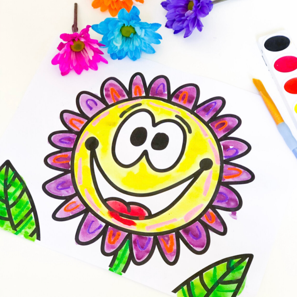 Hand-Drawn Flower Coloring Pages for Kids - Friends Art Lab