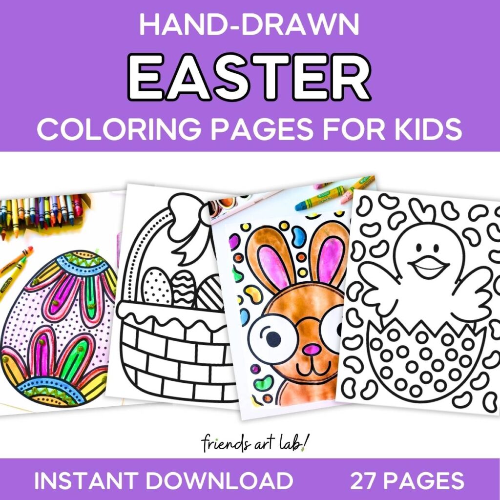Hand-Drawn Easter Coloring Pages for Kids - Friends Art Lab