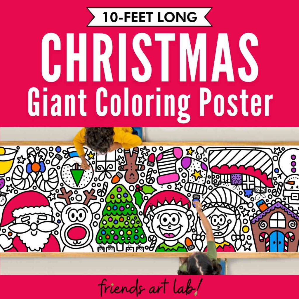 10-Foot Christmas Giant Coloring Poster - Friends Art Lab