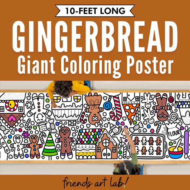 10-Foot Gingerbread Giant Coloring Poster - Friends Art Lab