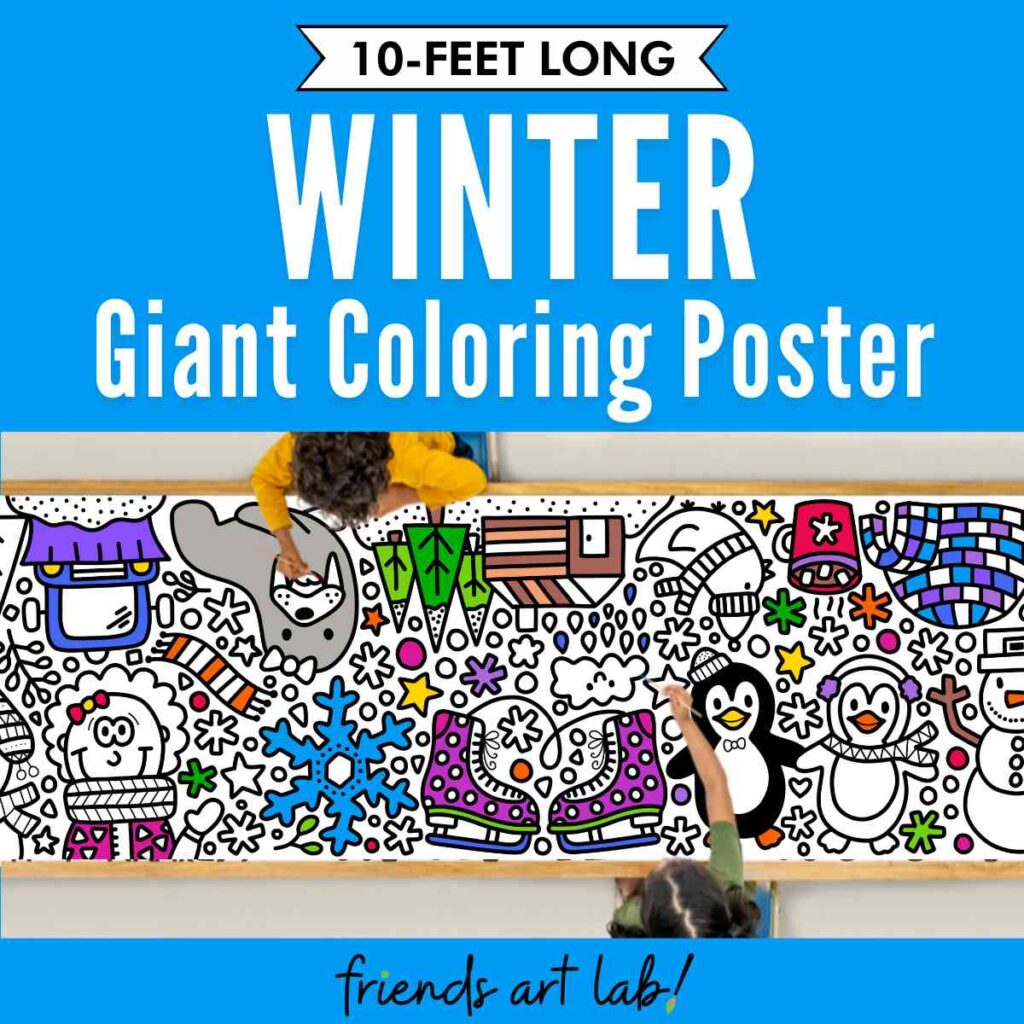 10-Foot Winter Giant Coloring Poster - Friends Art Lab