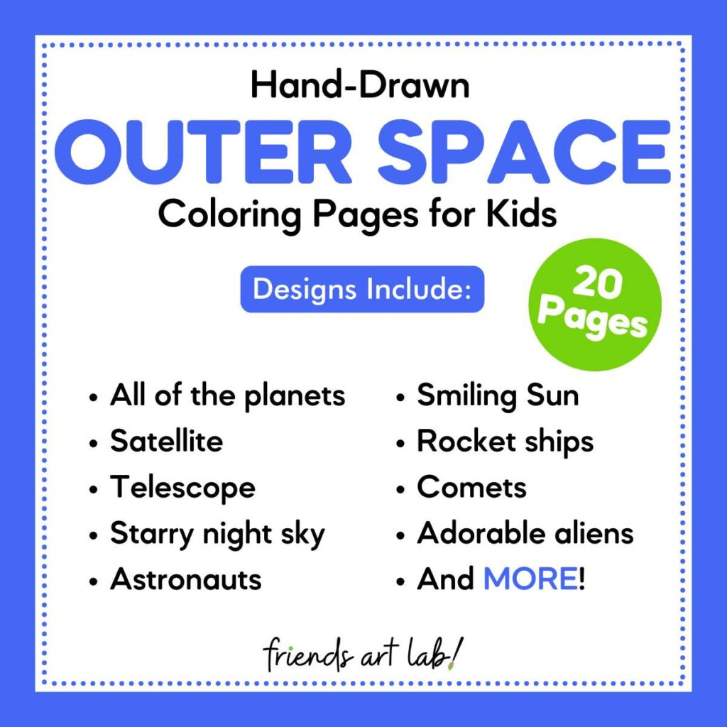 Hand-Drawn Outer Space Coloring Pages for Kids - Friends Art Lab