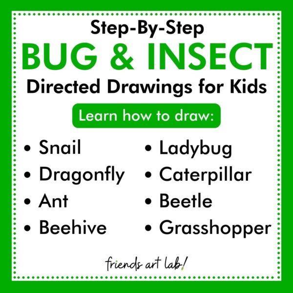 Bug & Insect Directed Drawings for Kids - Friends Art Lab