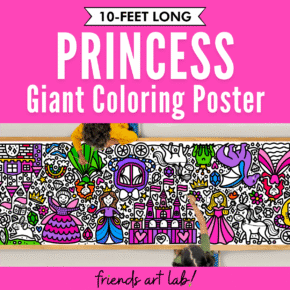 10-Foot Princess Giant Coloring Poster - Friends Art Lab