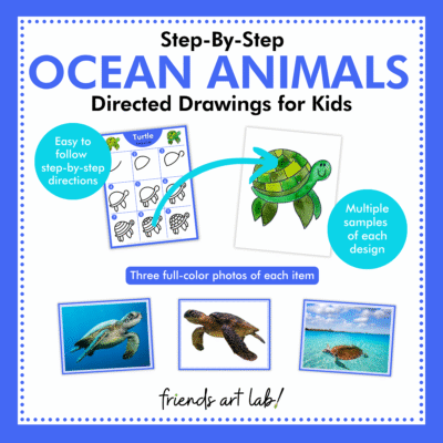 Ocean Animals Directed Drawings for Kids - Friends Art Lab
