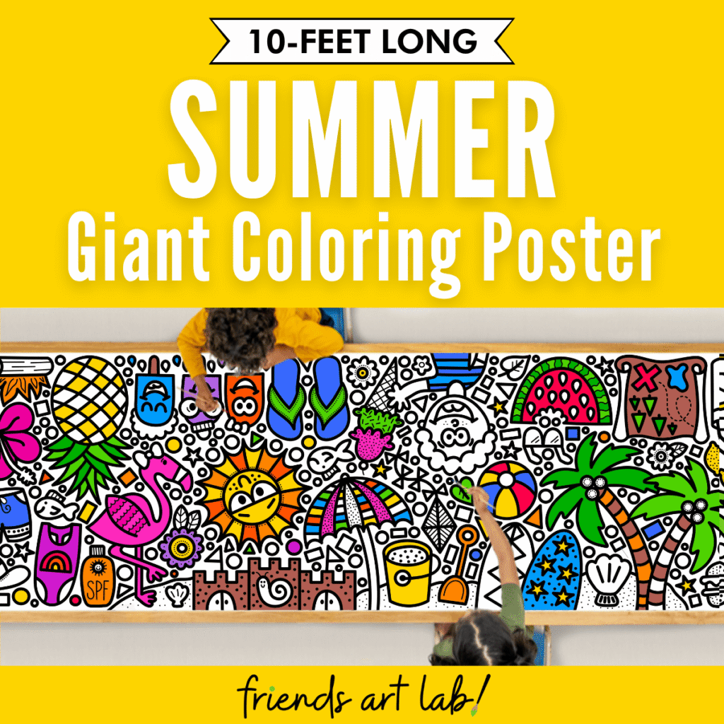 10-Foot Summer Giant Coloring Poster - Friends Art Lab