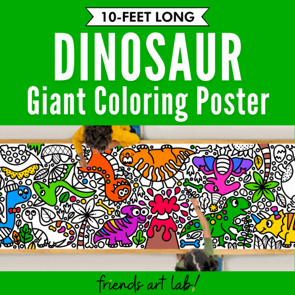 10-Foot Dinosaur Giant Coloring Poster - Friends Art Lab