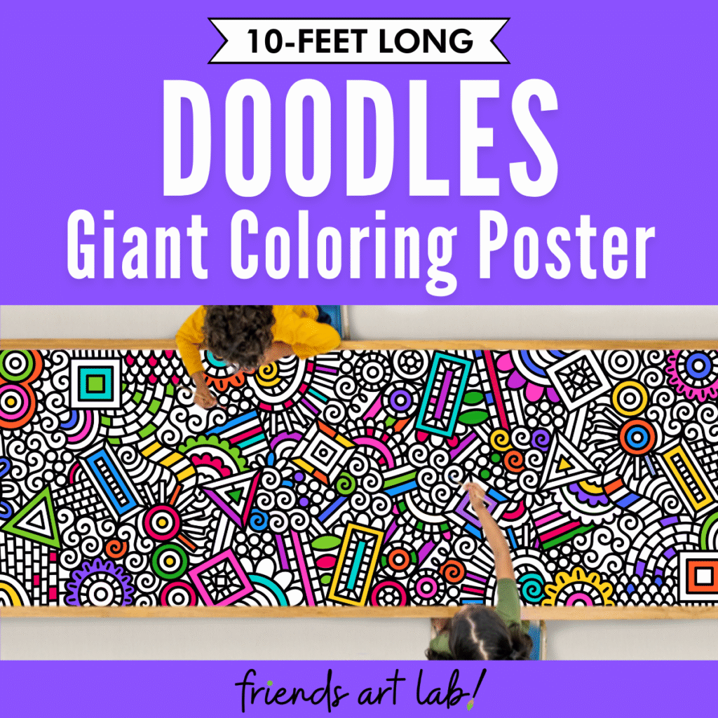 10-Foot Doodles Giant Coloring Poster - Friends Art Lab