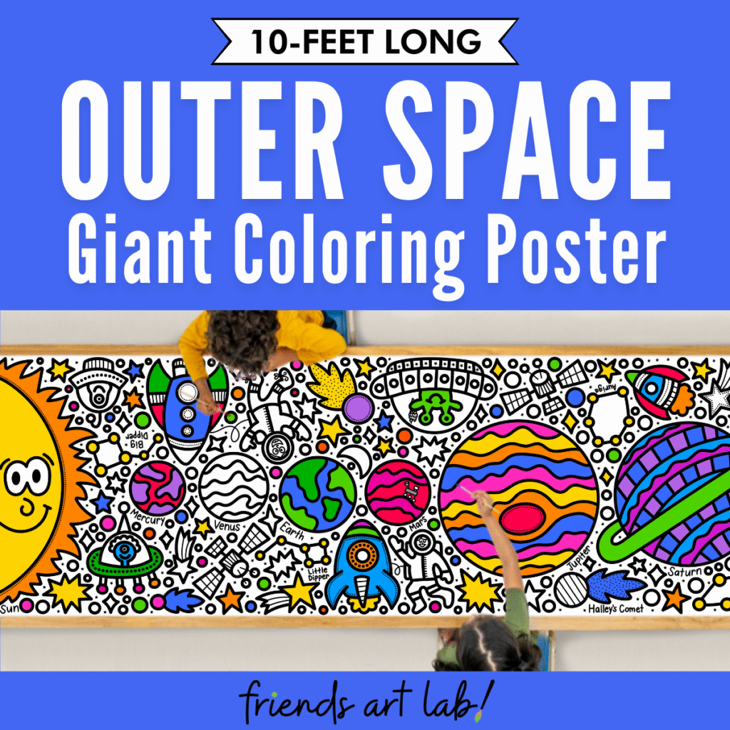 10-Foot Outer Space Giant Coloring Poster - Friends Art Lab