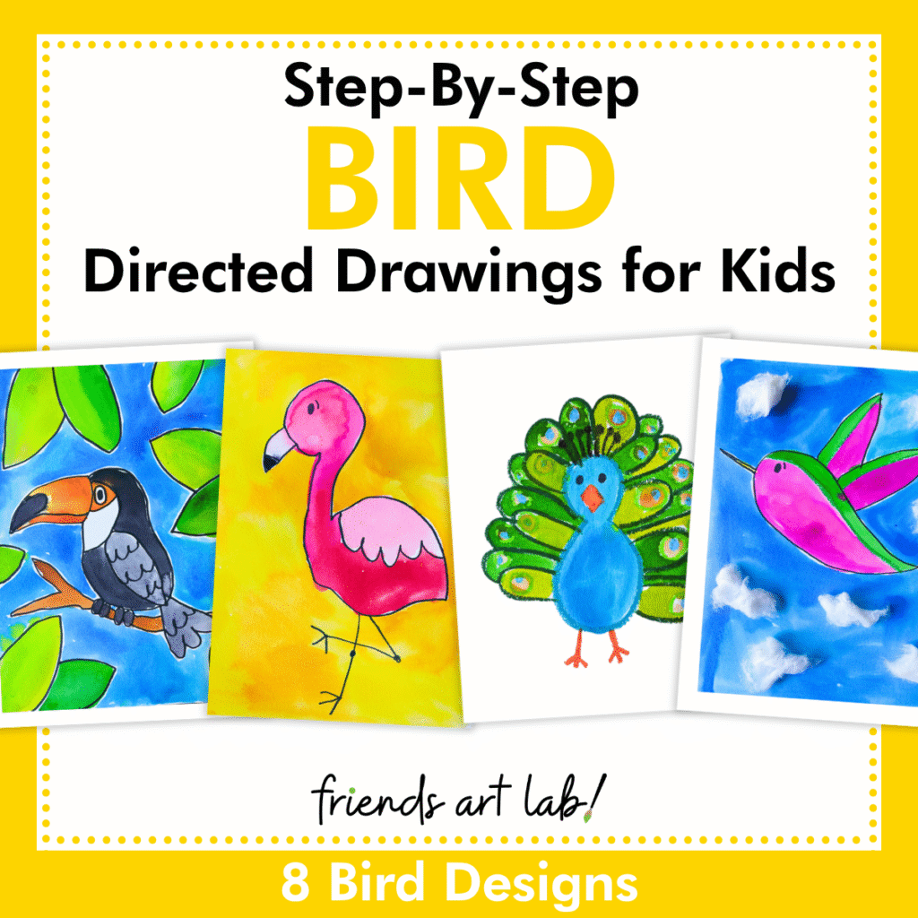 Bird Directed Drawings for Kids - Friends Art Lab